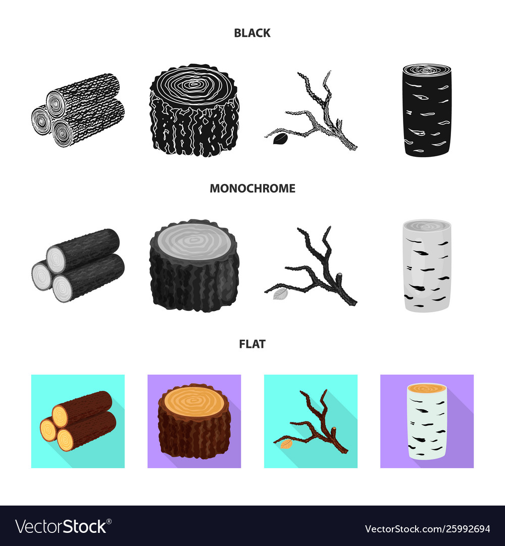 Design tree and raw icon set tree Royalty Free Vector Image