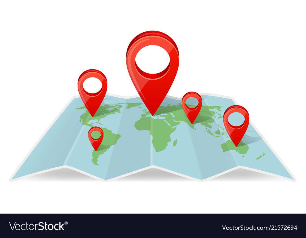Map with pointer navigations navigation concept Vector Image