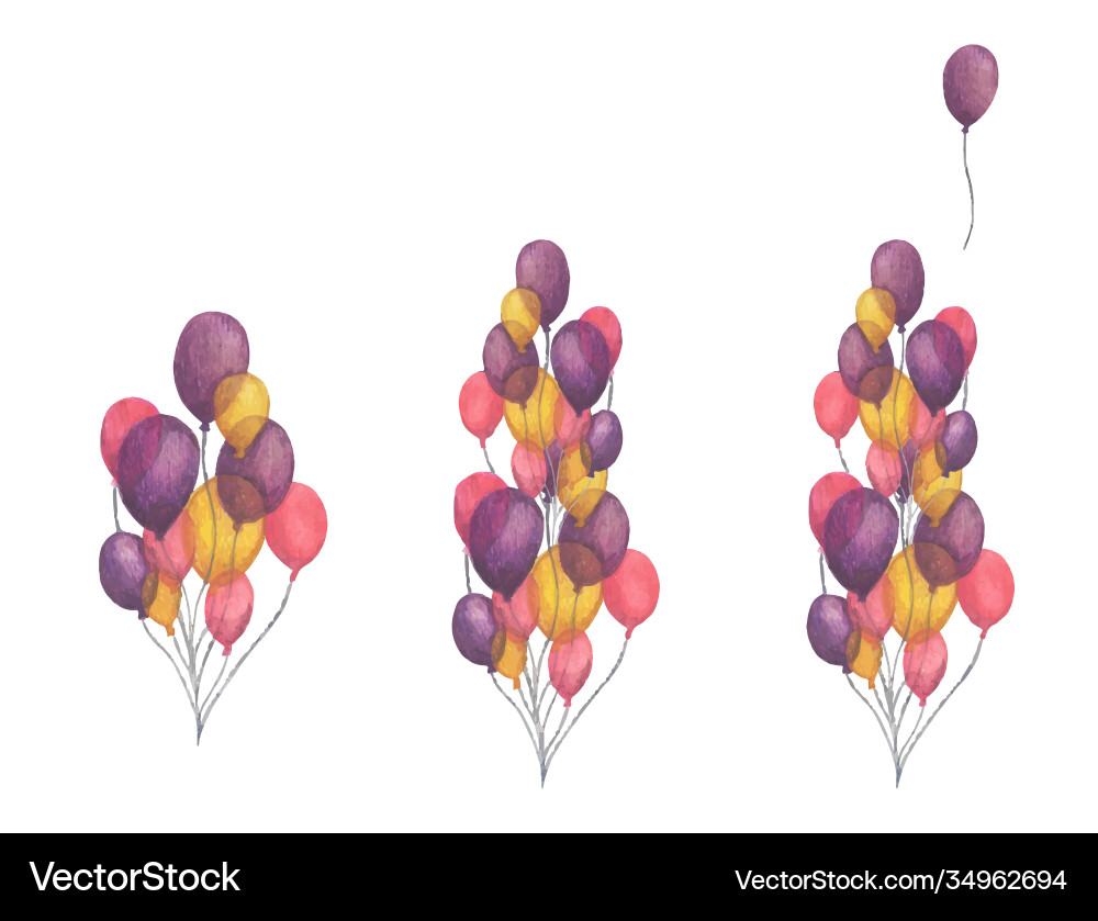 Set air balloons Royalty Free Vector Image - VectorStock