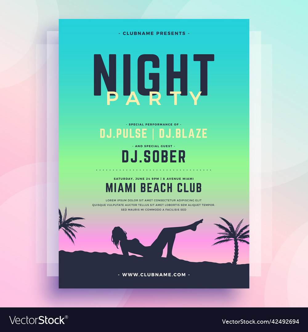 Sexy Woman On Beach Silhouette Neon Decorative Vector Image