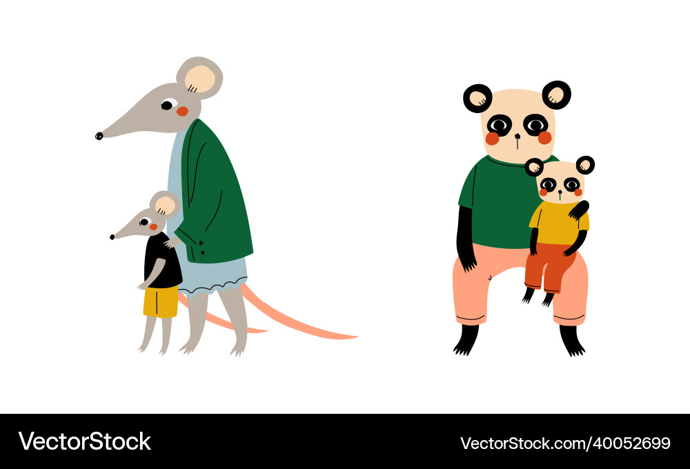 Animal parent humanized character standing Vector Image