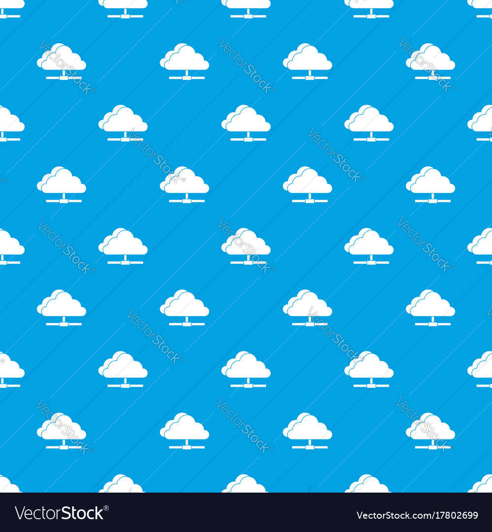 Cloud Computing Connection Pattern Seamless Blue Vector Image