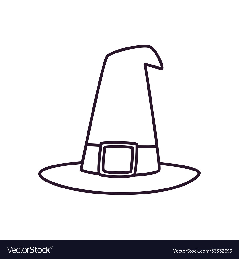 Halloween witch hat free form line style icon Vector Image