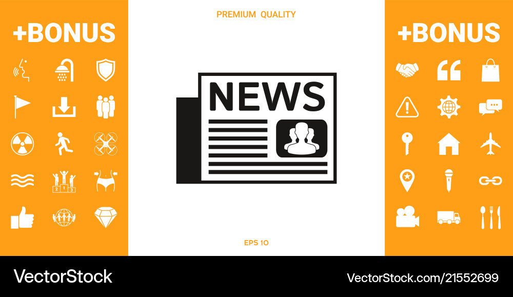 Newspapers icon symbol Royalty Free Vector Image