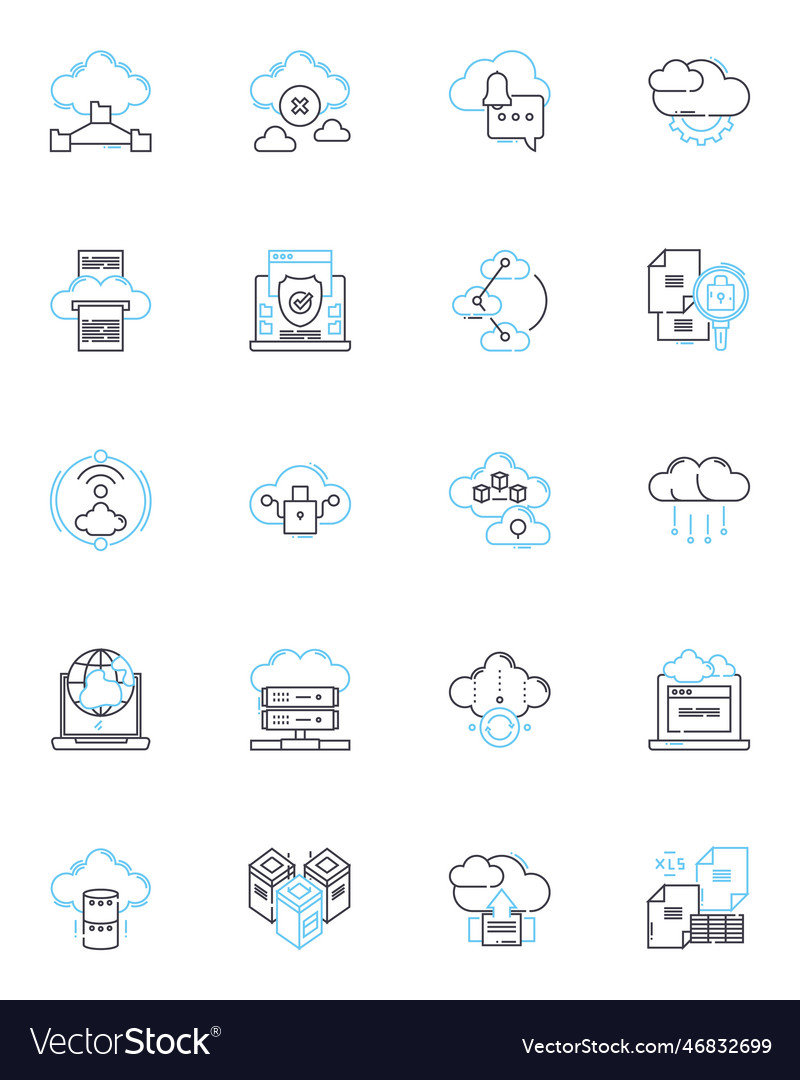 Online security linear icons set encryption Vector Image Online security linear icons set encryption Vector Image