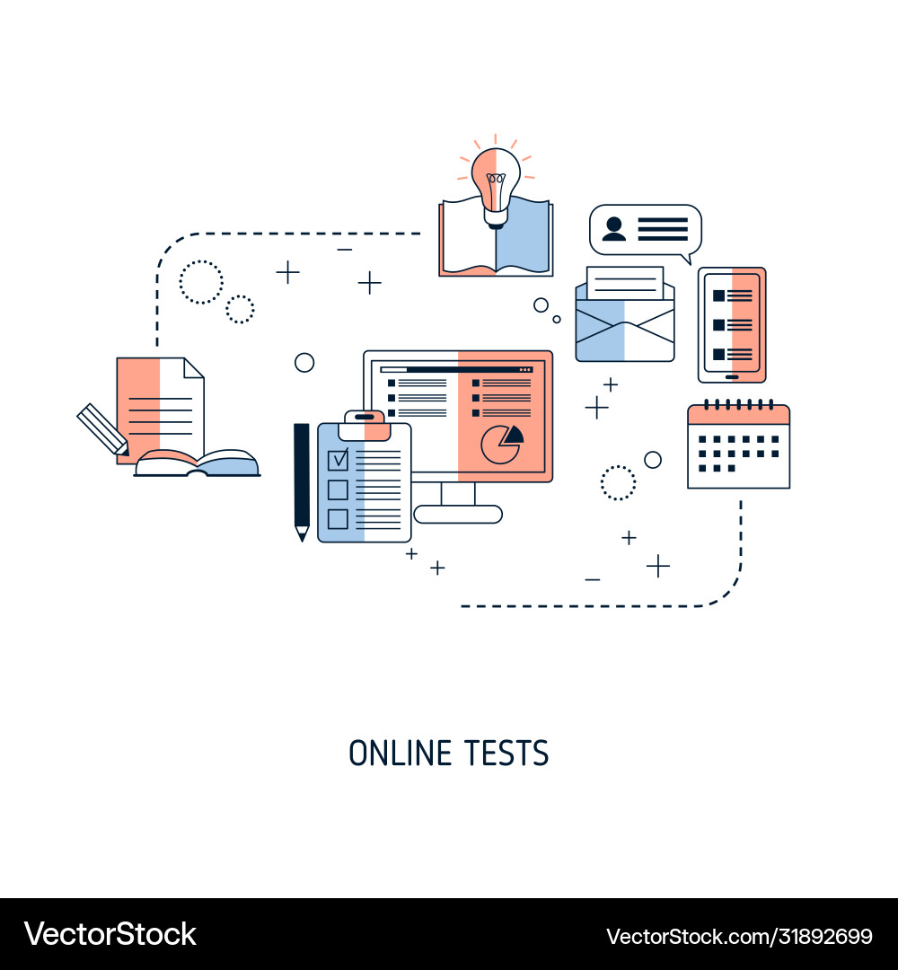 Online testing concept Royalty Free Vector Image