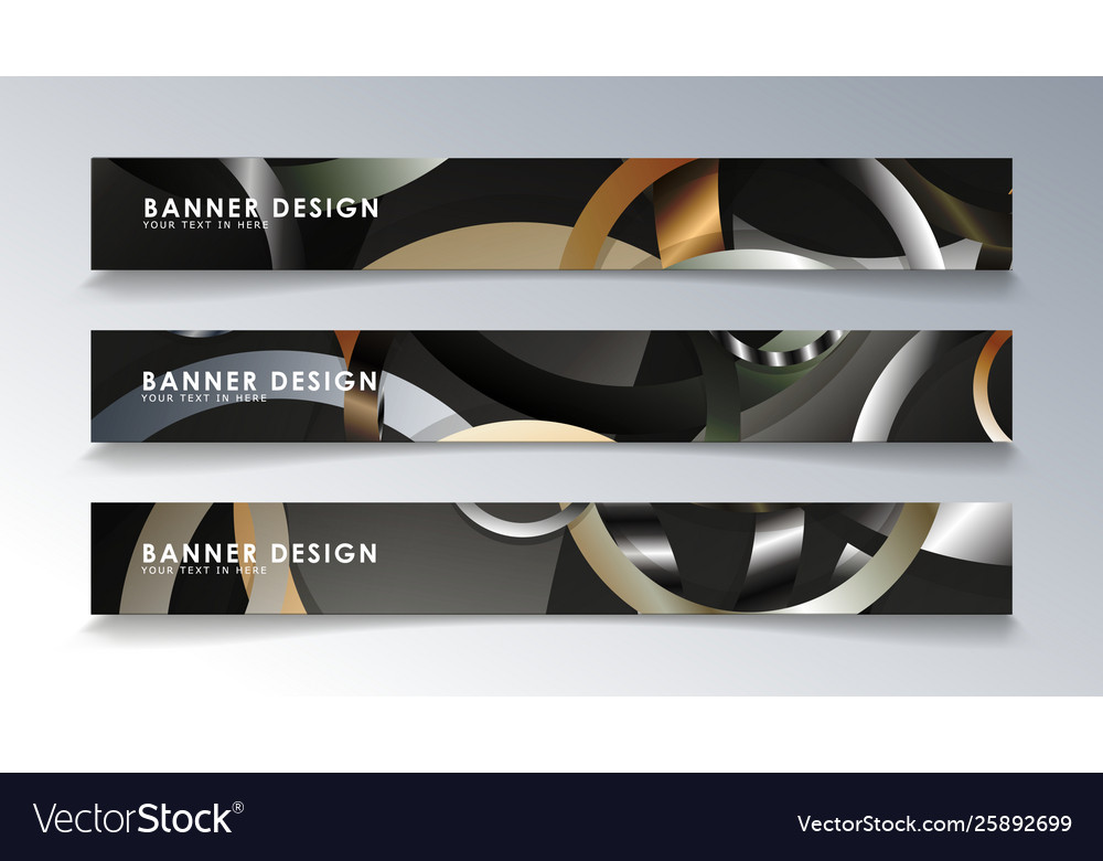 Set rectangular banner with a circle background Vector Image