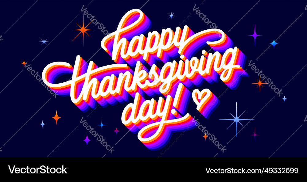 Thanksgiving day hand lettering Royalty Free Vector Image