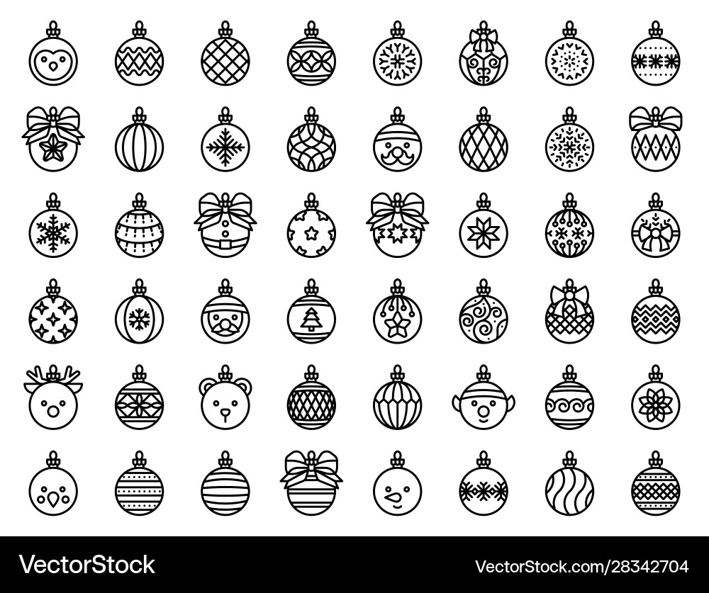 Christmas ornaments baubles or ball Royalty Free Vector