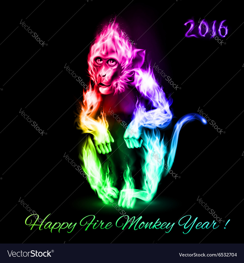 Fire monkey Royalty Free Vector Image - VectorStock