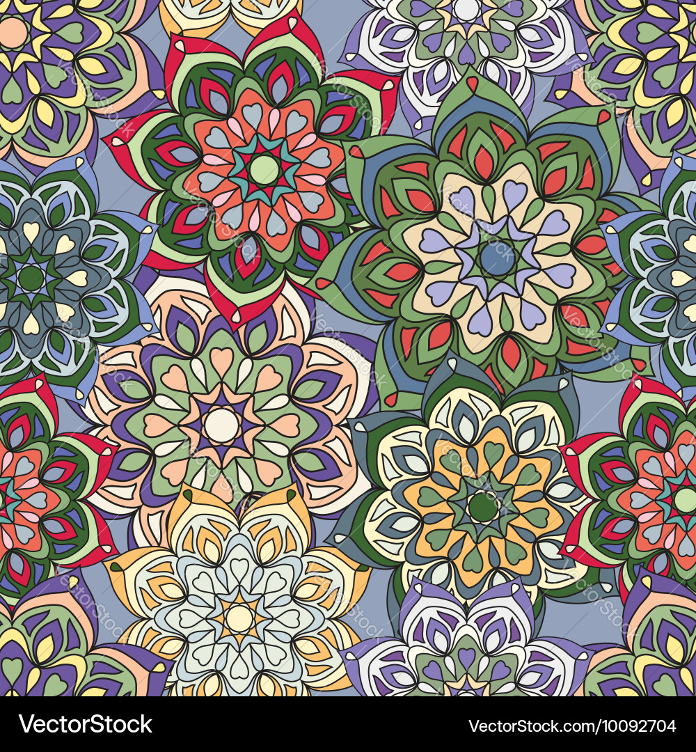 Seamless mandala pattern Royalty Free Vector Image