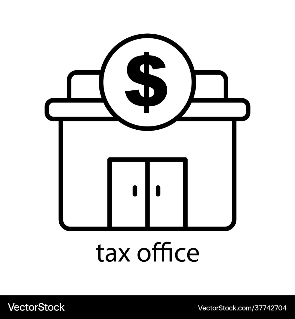 Tax office building line icon editable stroke Vector Image