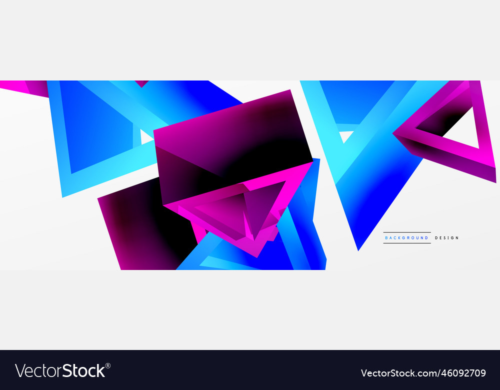3d triangle abstract background basic shape Vector Image