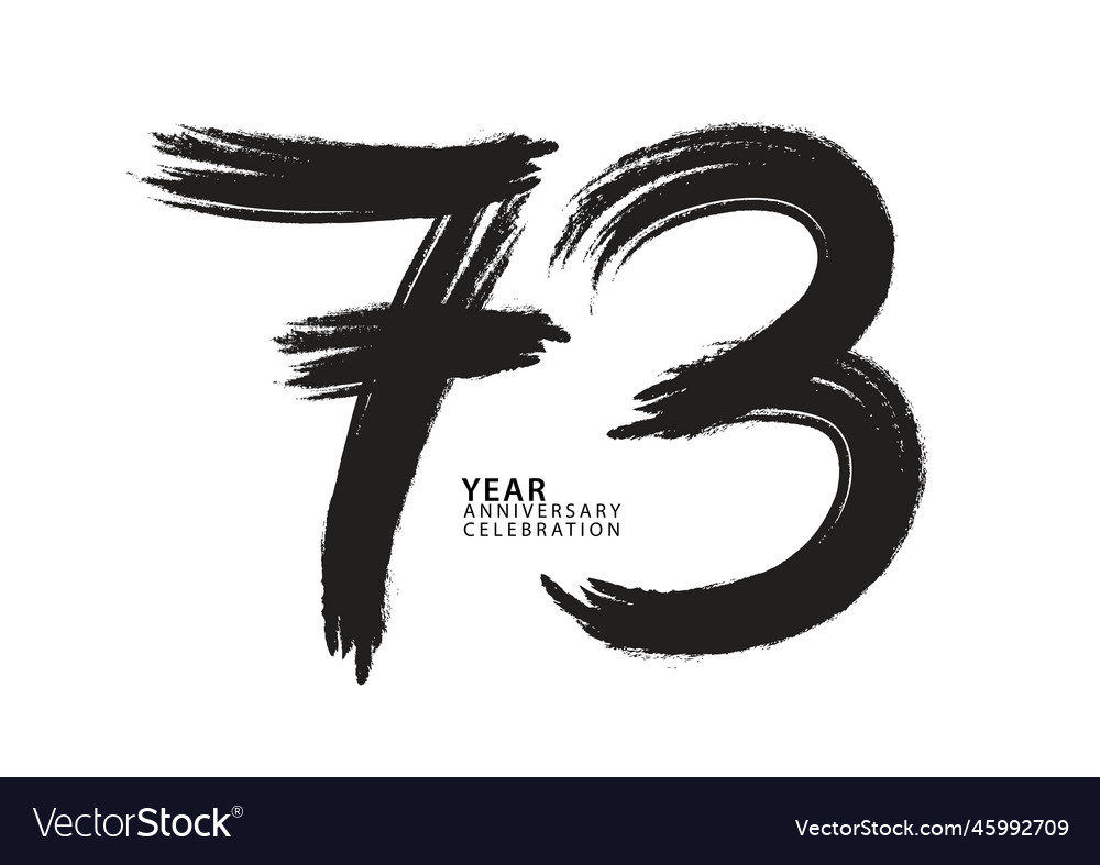 73 year anniversary celebration logotype black Vector Image 73 year anniversary celebration logotype black Vector Image