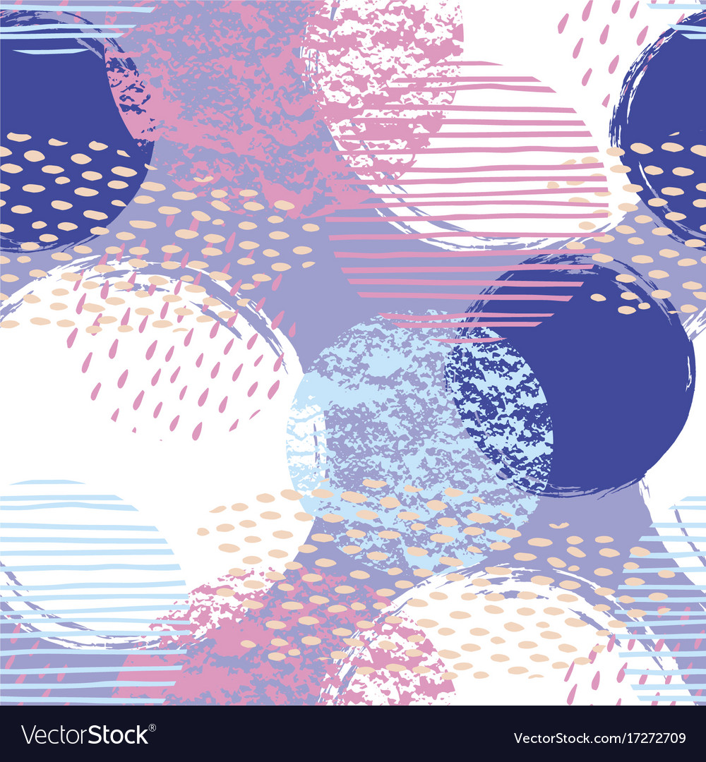 Abstract geometric seamless pattern with circles Vector Image