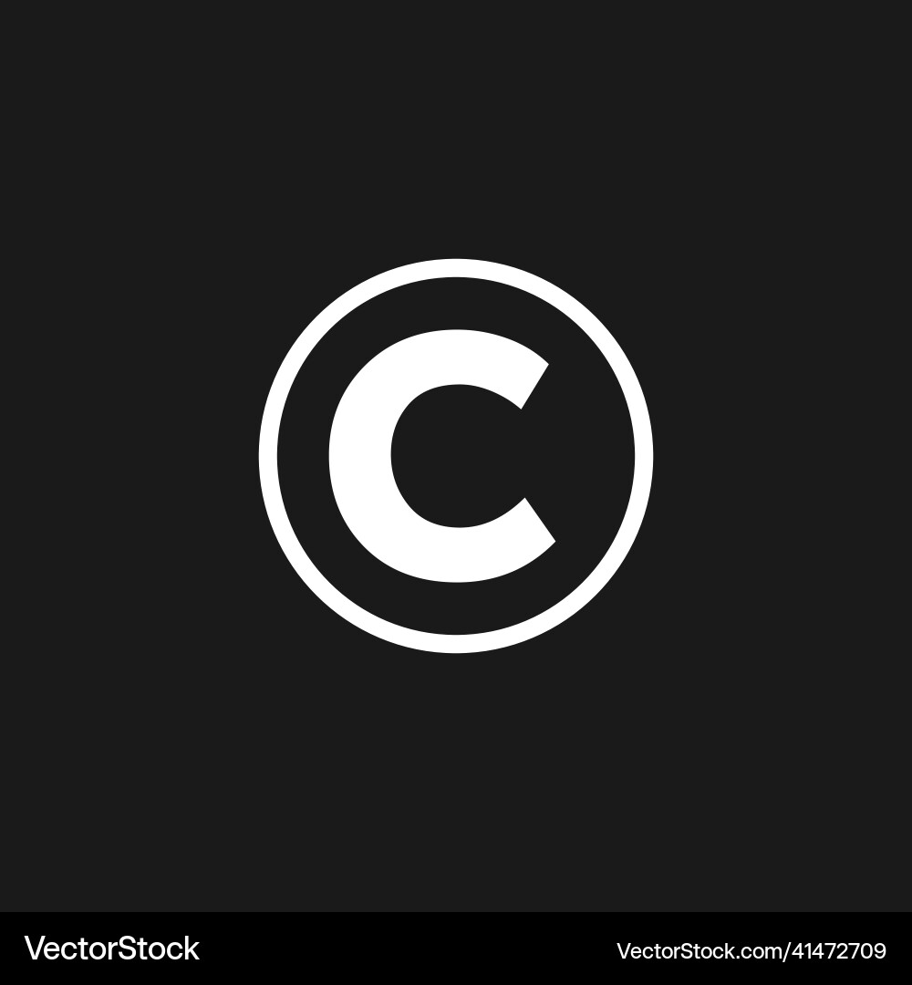 Copyright symbol sign sticker design element Vector Image
