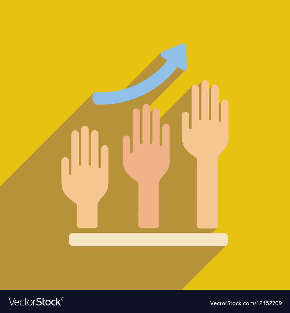 Flat web icon with long shadow hand graph Vector Image