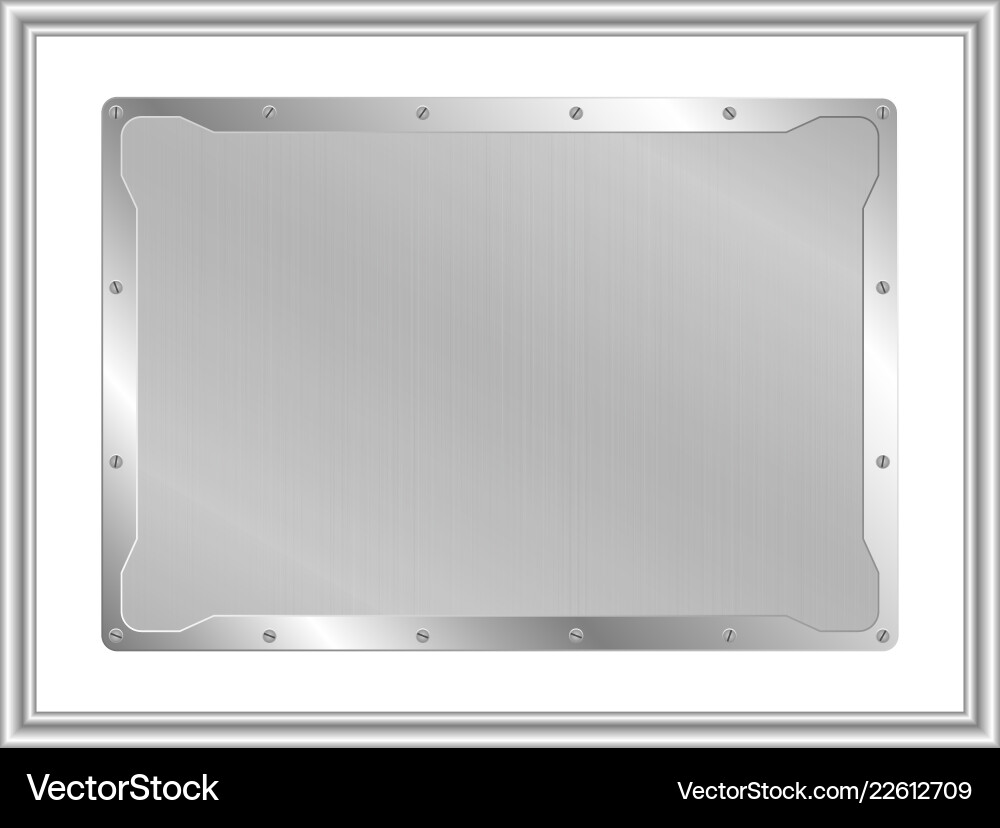 Frame metal on aluminium plate Royalty Free Vector Image