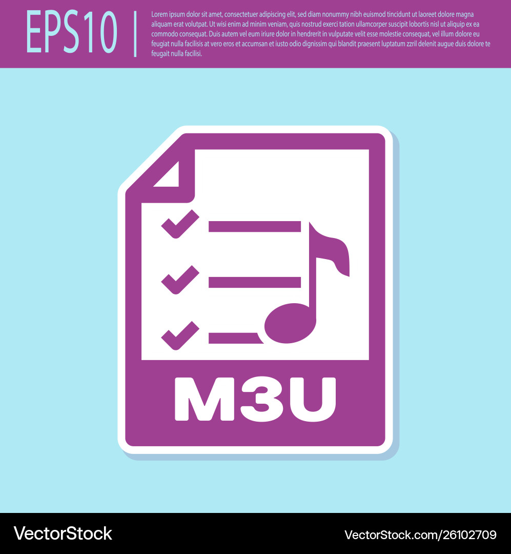 Retro purple m3u file document icon download m3u Vector Image