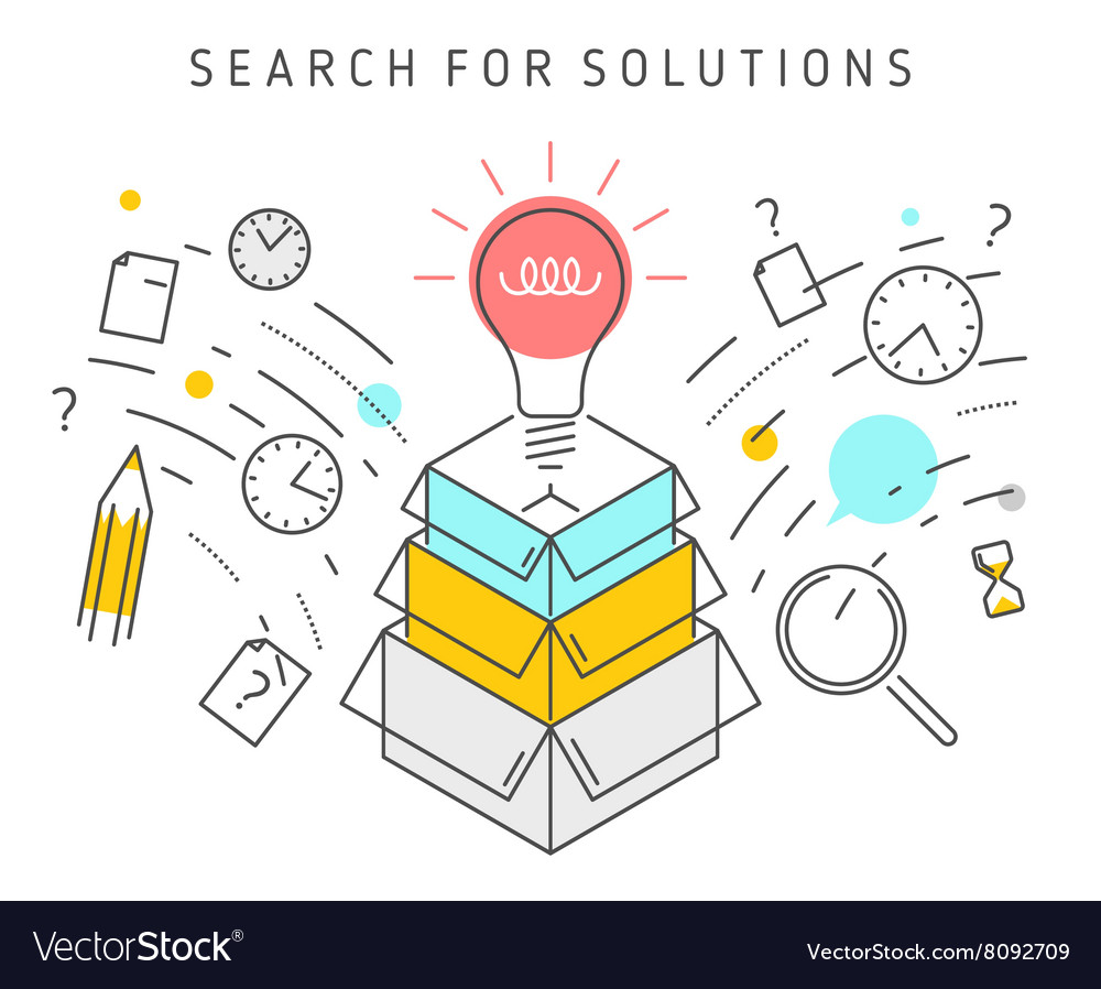 Search for solution concept Royalty Free Vector Image