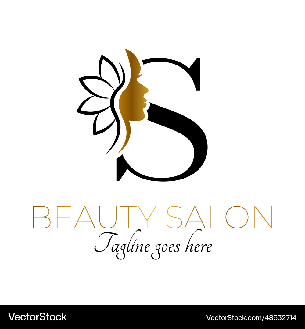 S letter initial beauty brand logo design Vector Image