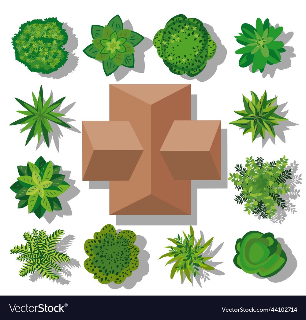 Top view of the city urban street with houses Vector Image Top view of the city urban street with houses Vector Image