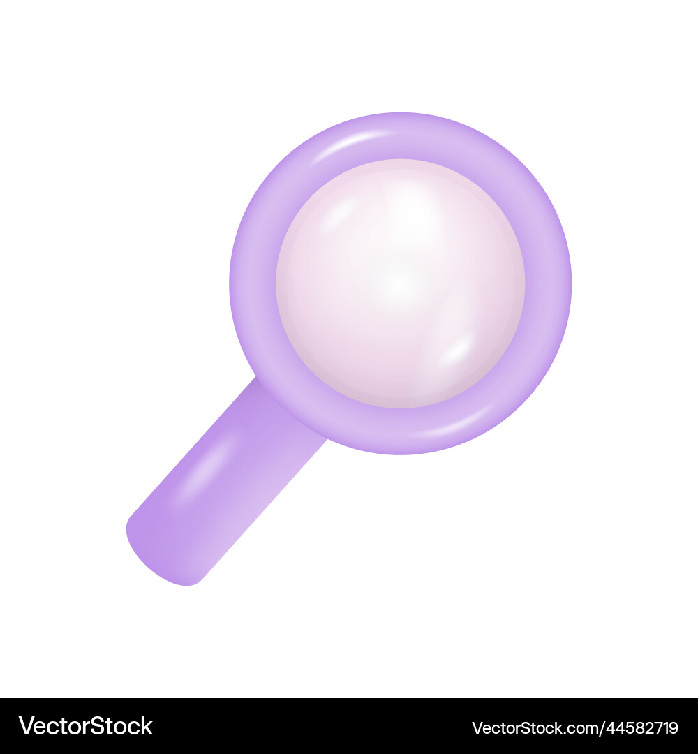 3d magnifying glass isolated on white background Vector Image