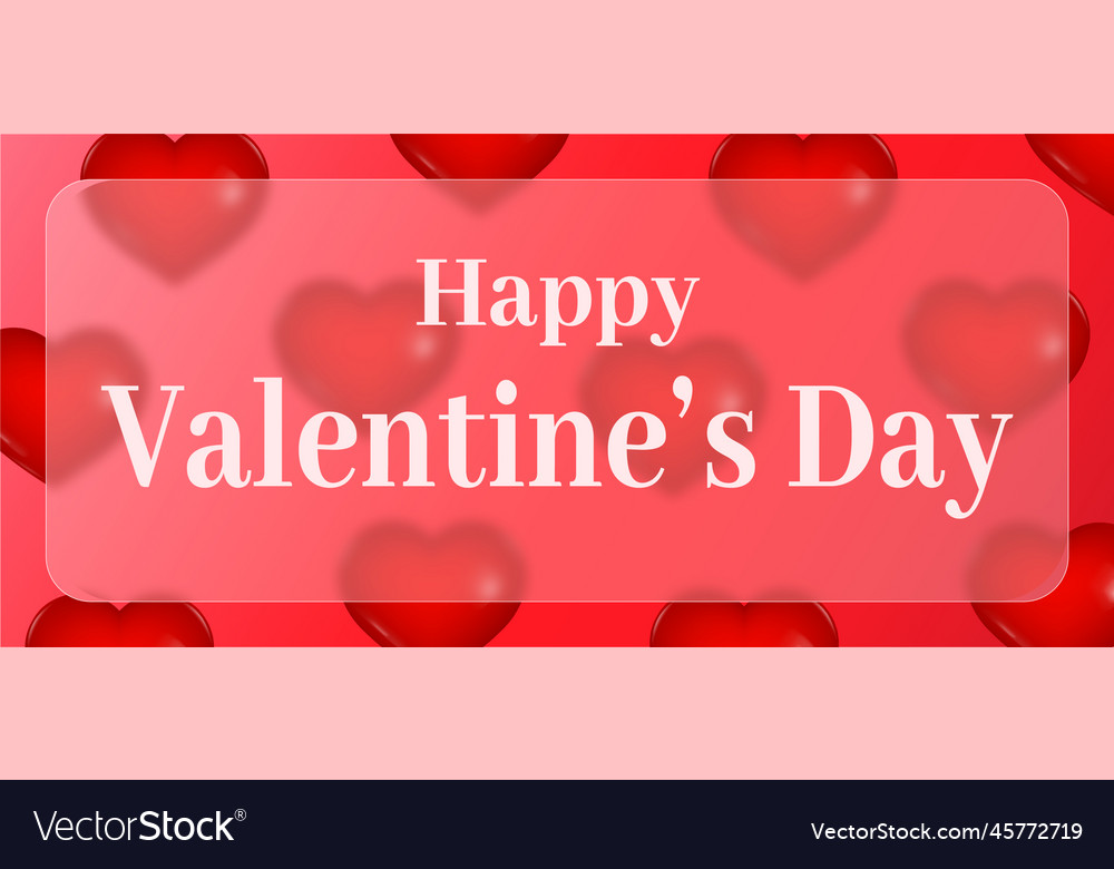 Happy valentines day red banner Royalty Free Vector Image