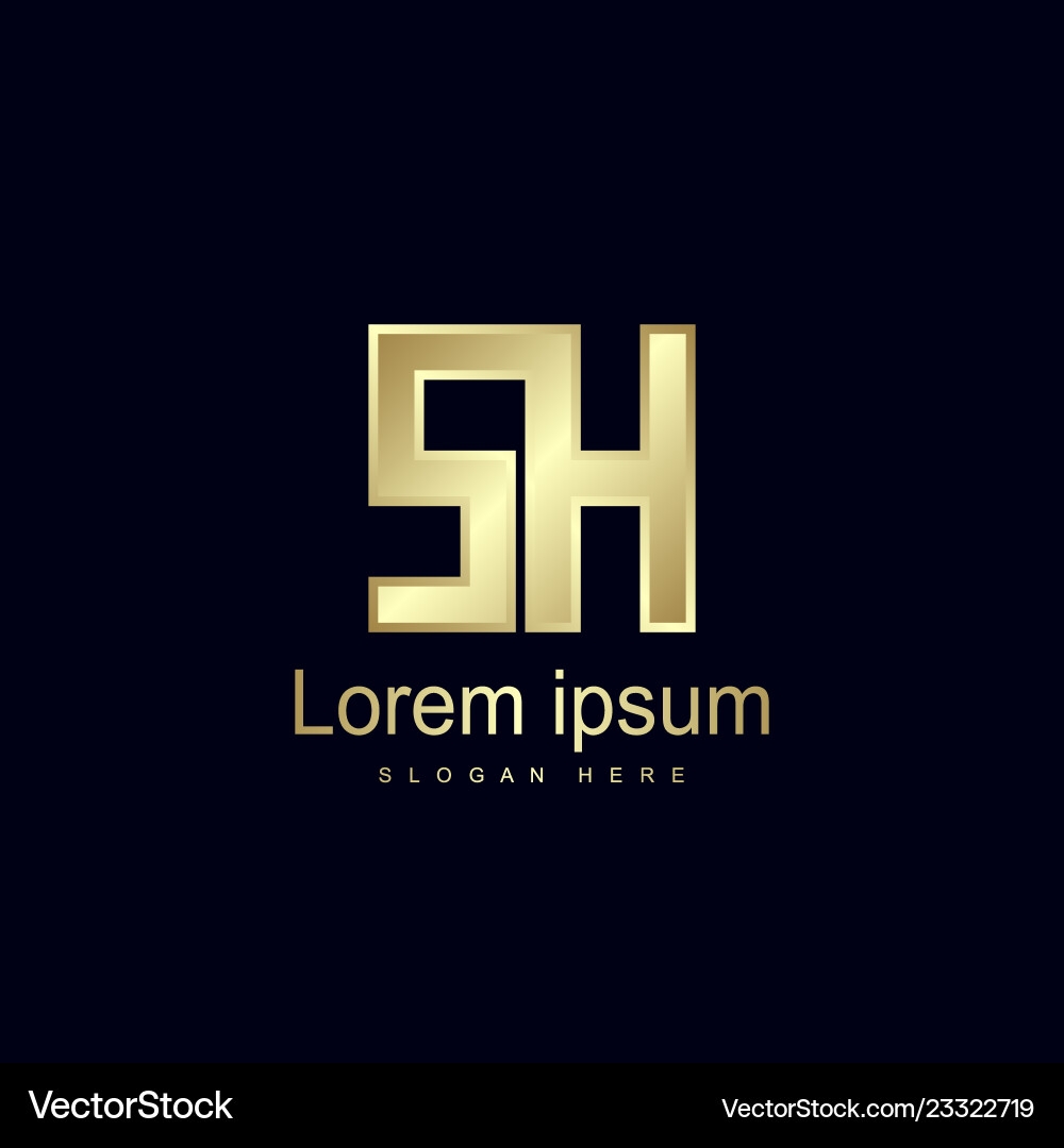 Initial letter sh logo template design Royalty Free Vector