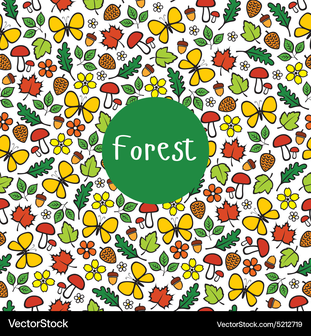 Seamless pattern forest Royalty Free Vector Image