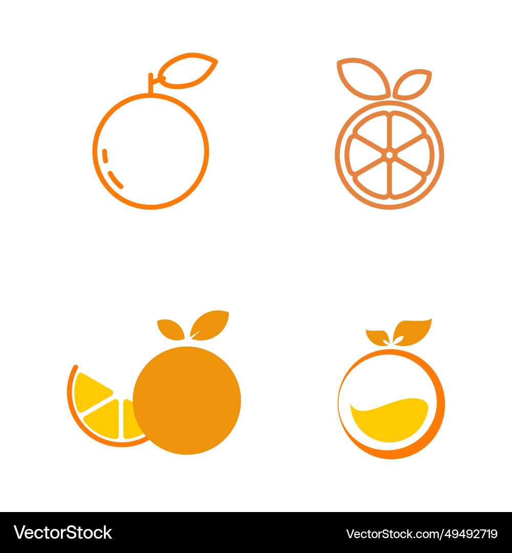 Set of orange logo template design Royalty Free Vector Image