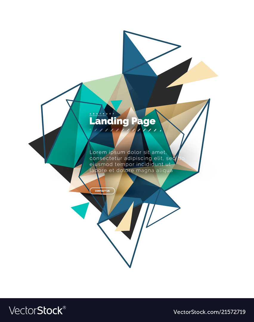 Triangular design abstract background landing Vector Image