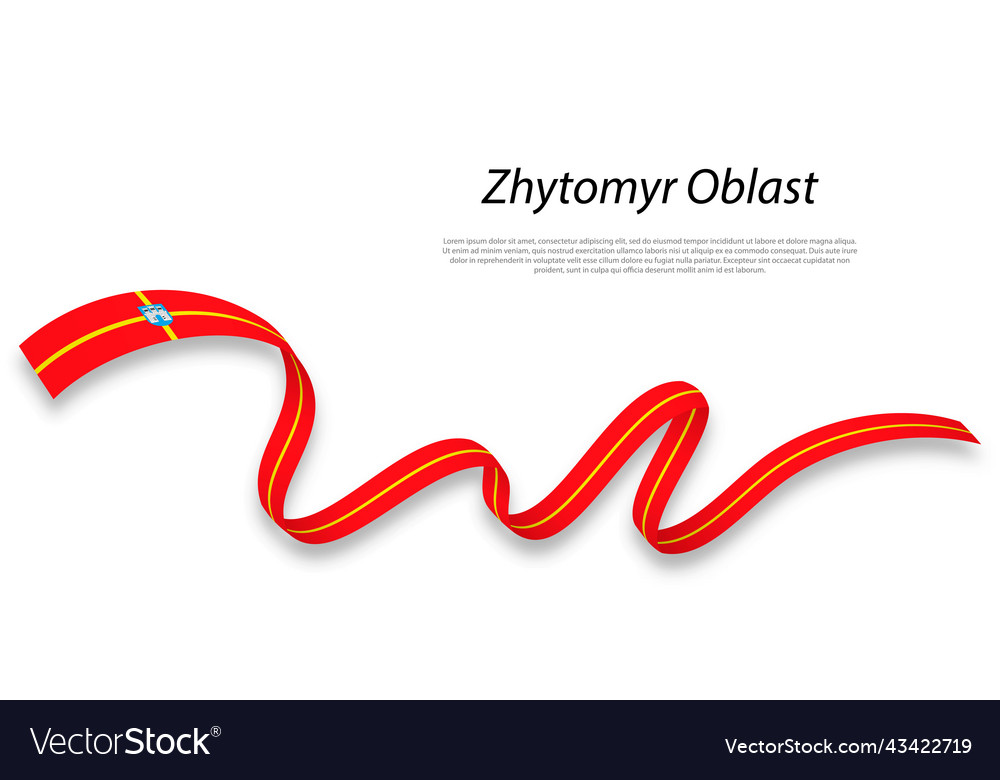 Waving ribbon or stripe with flag of zhytomyr Vector Image Waving ribbon or stripe with flag of zhytomyr Vector Image