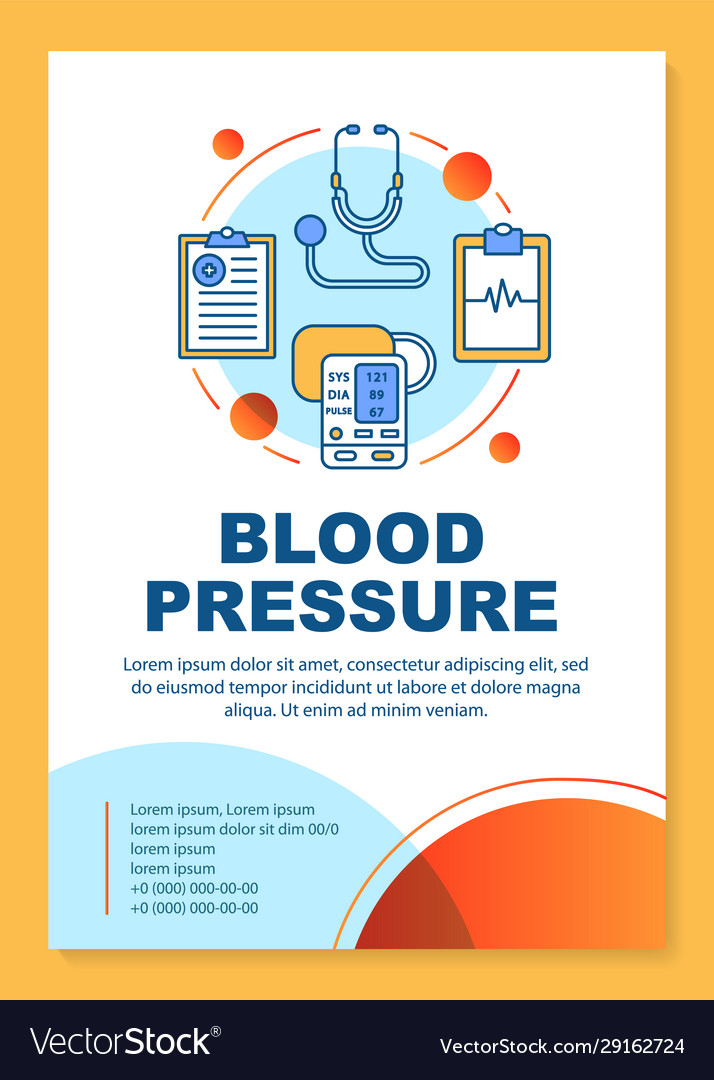 Blood Pressure Brochure Template Layout Manometer Vector Image