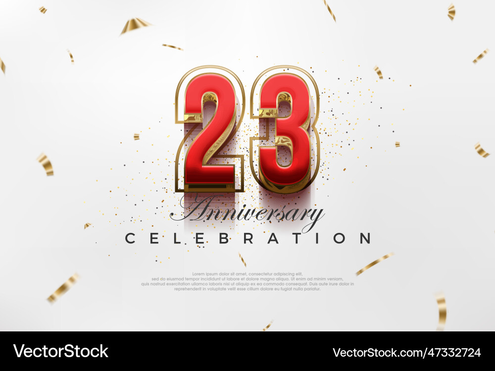 Modern 23rd anniversary design with luxury Vector Image