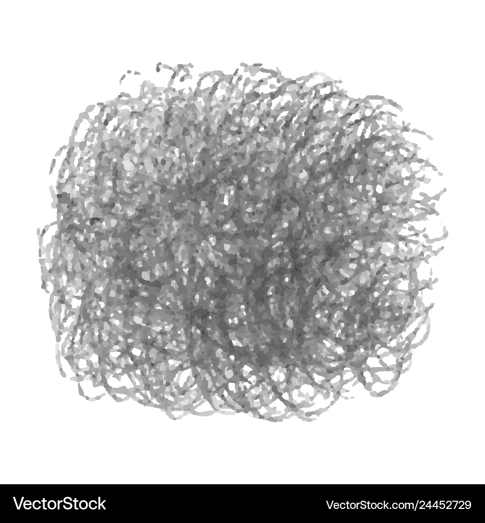Black crayon scribble texture stain isolated Vector Image
