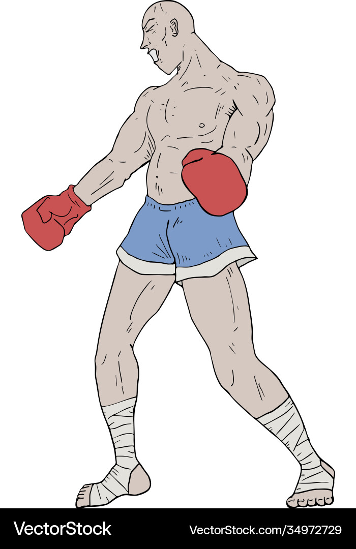 Boxer exhausted Royalty Free Vector Image - VectorStock