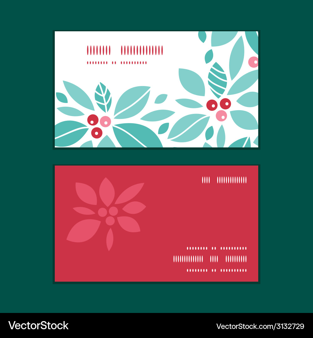 Christmas holly berries horizontal corner frame Vector Image