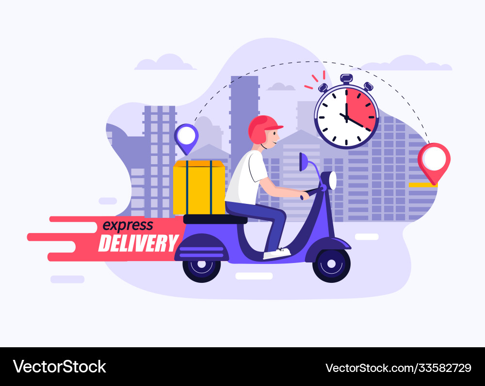 Express and free delivery in time concept Vector Image