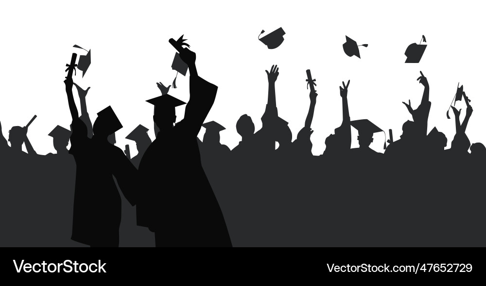 Graduated from university and college Royalty Free Vector