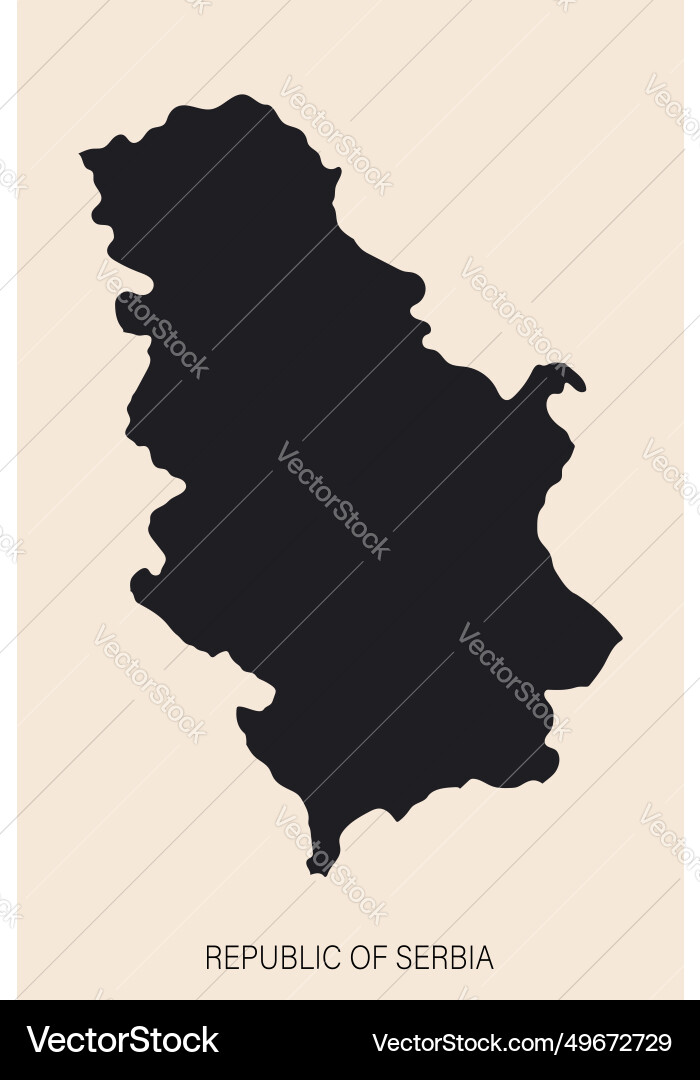 Highly Detailed Serbia Map With Borders Isolated Vector Image