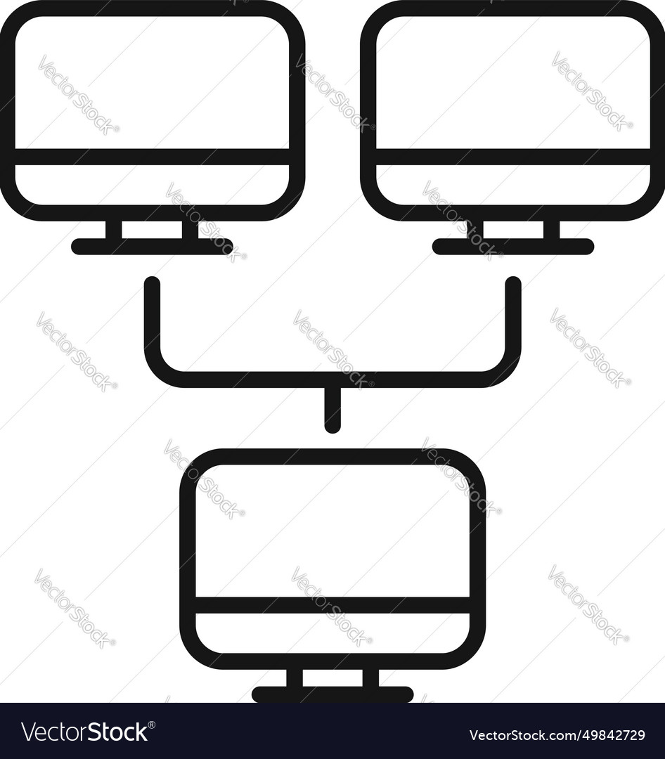 Internet computer network icon outline Royalty Free Vector