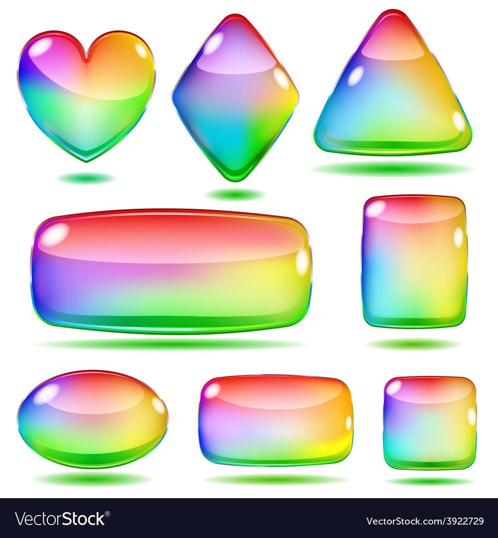 Set Opaque Glass Shapes Royalty Free Vector Image