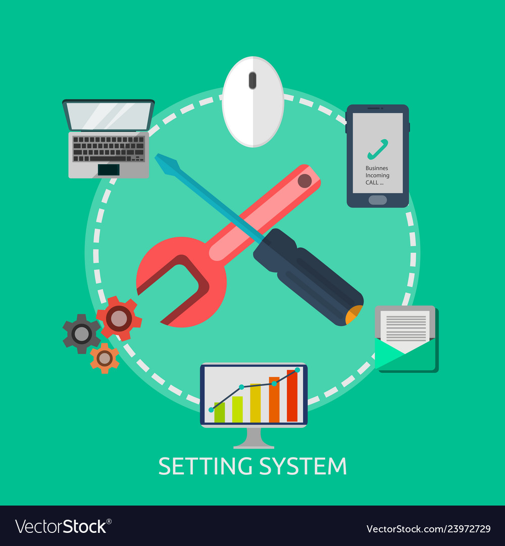 Setting system conceptual design Royalty Free Vector Image