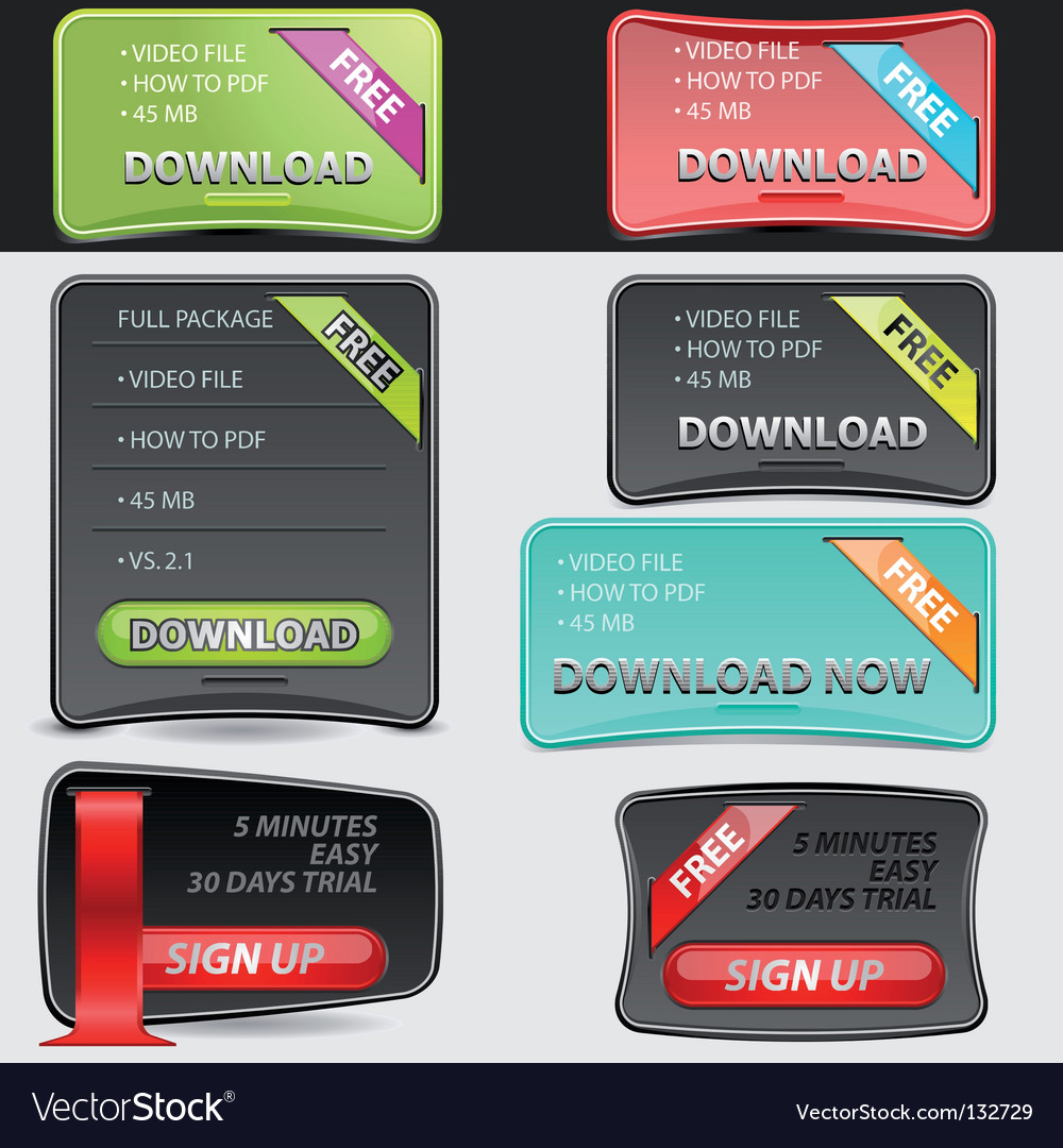 Web boxes set Royalty Free Vector Image - VectorStock