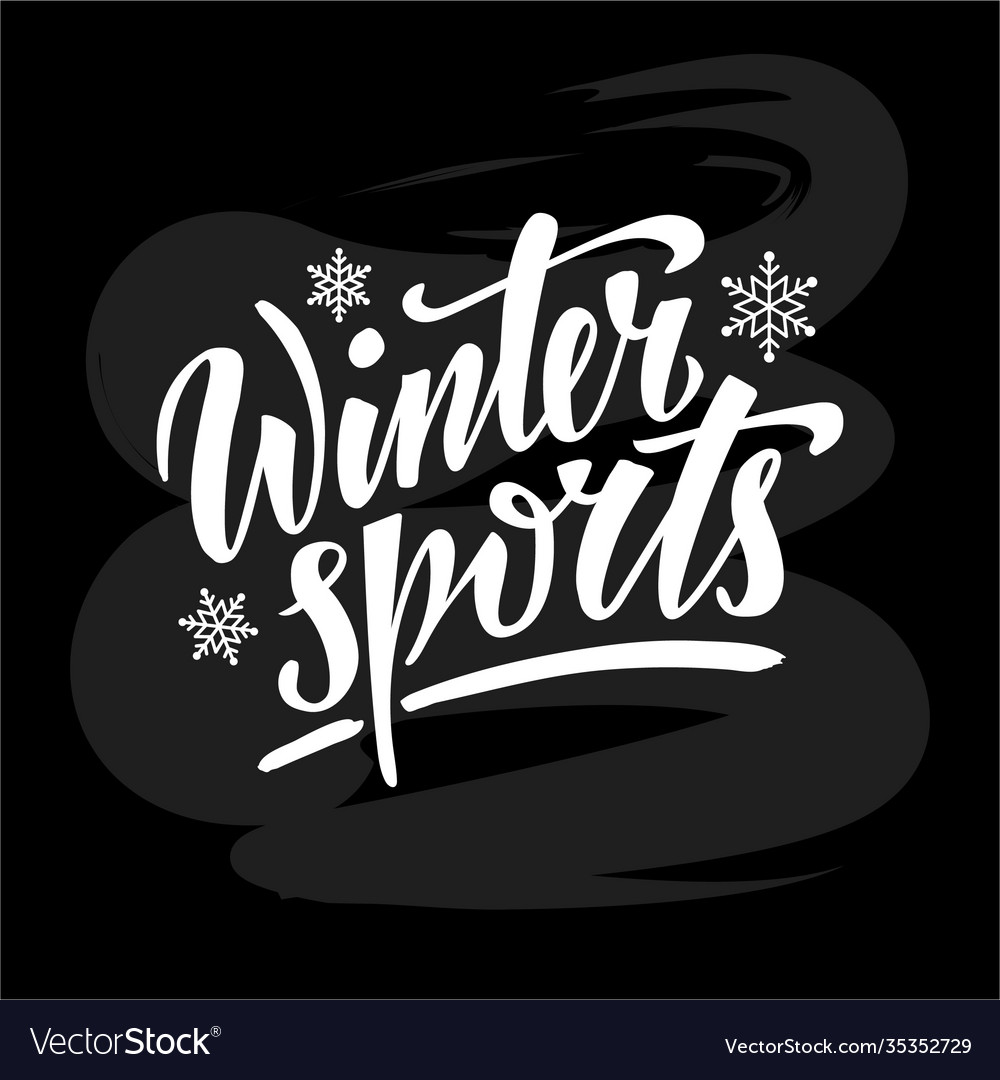 Winter sports lettering on a blackboard Royalty Free Vector