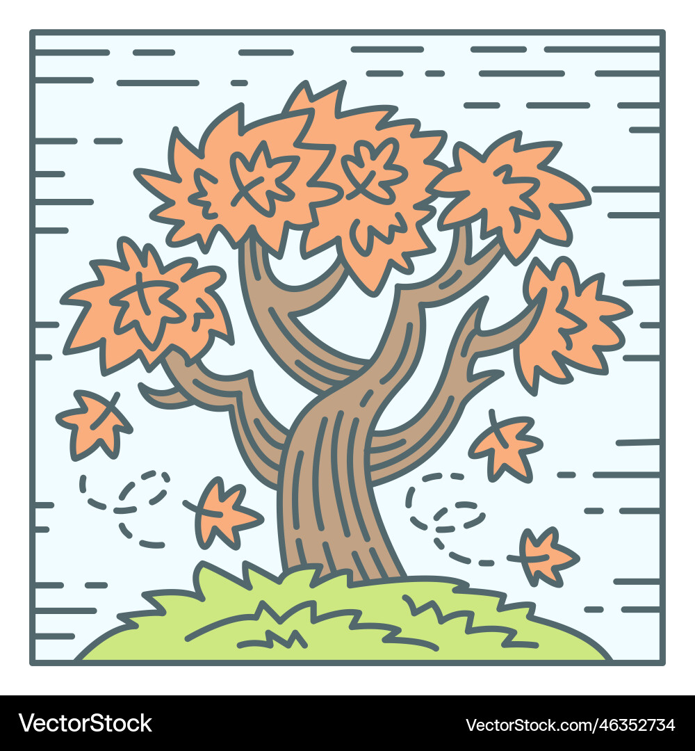 Autumn leaves tree nature tile Royalty Free Vector Image