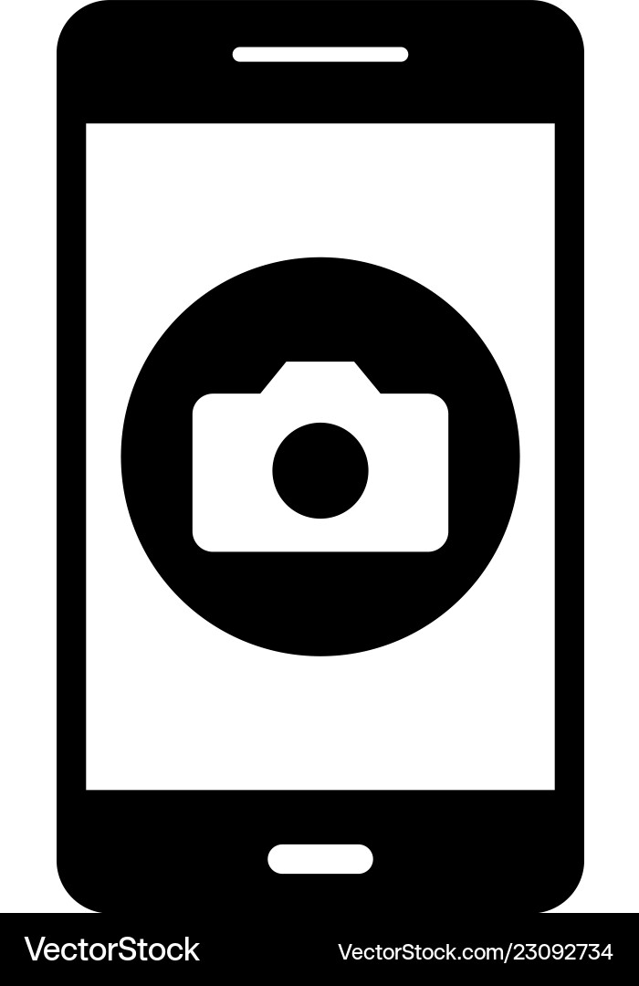 Camera mobile application icon Royalty Free Vector Image