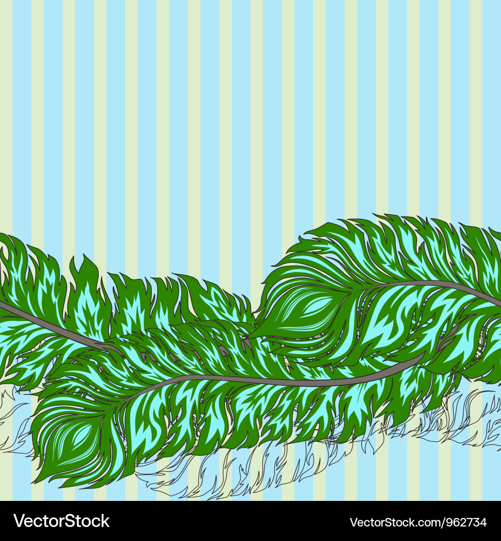 Colorful feather border Royalty Free Vector Image