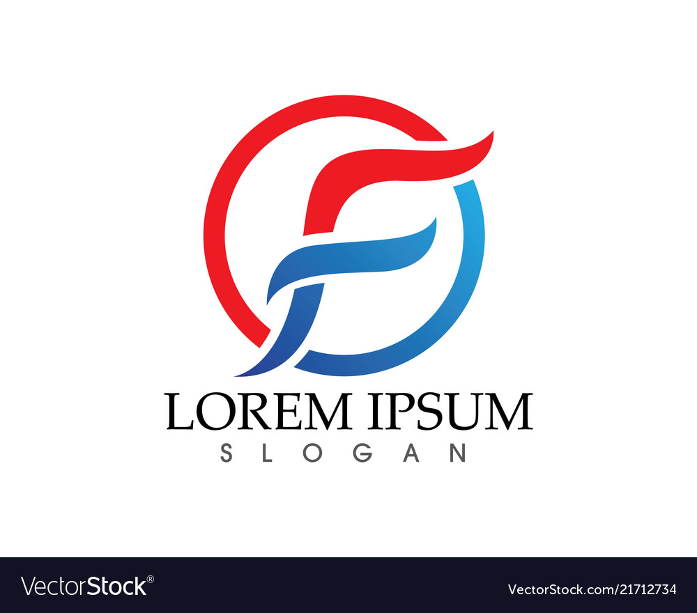 F letter logo and symbols template icons Vector Image